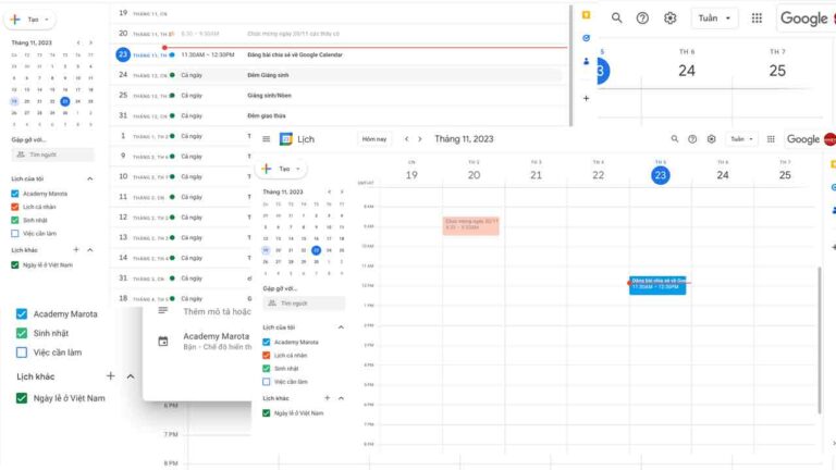 Lịch Google Calendar (gg calendar) - Nguyễn Tuấn Anh (Donnie)
